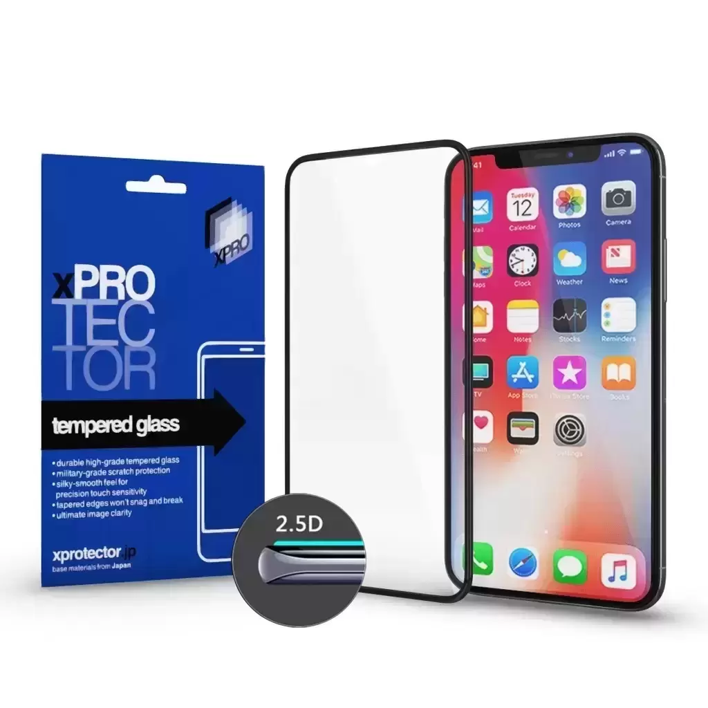 XPRO™ Tempered Glass Full 2.5D fekete 0.33 kijelzővédő üveg / üvegfólia ...